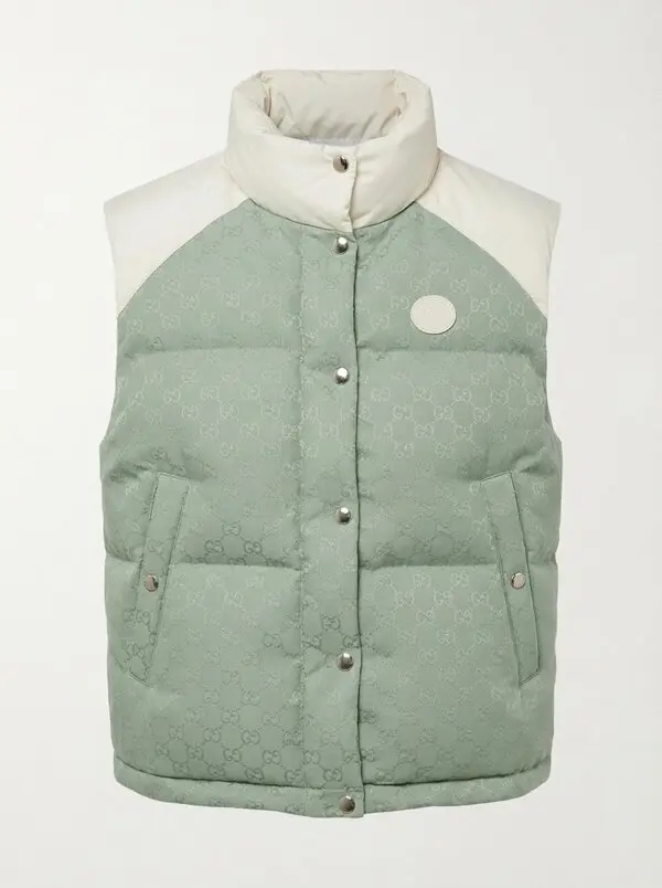 Gucci Monogrammed Padded Vest - Gray