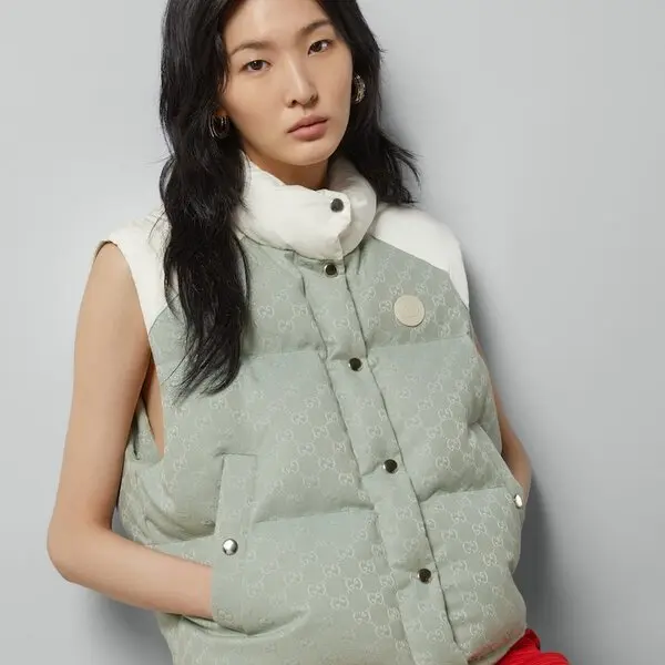 Gucci Monogrammed Padded Vest - Gray