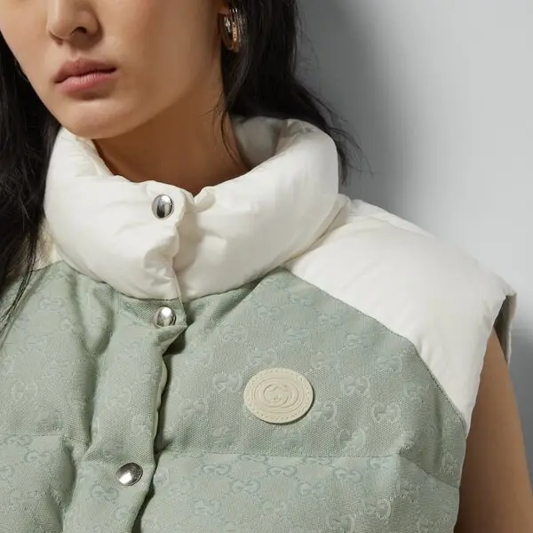 Gucci Monogrammed Padded Vest - Gray