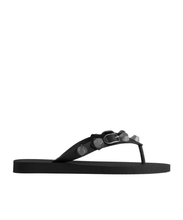 Balenciaga Cagole Stud Embellished Sandals - Black