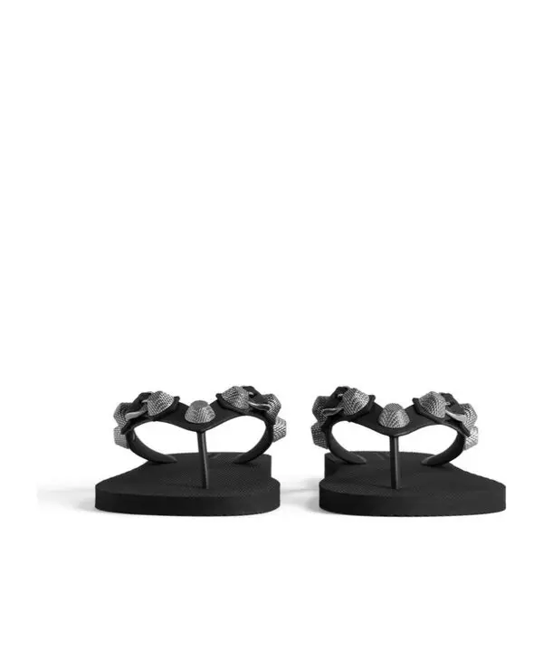 Balenciaga Cagole Stud Embellished Sandals - Black