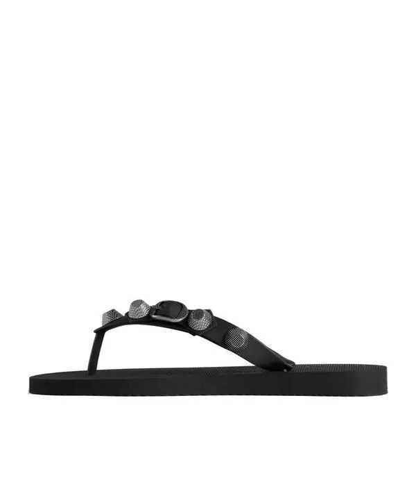 Balenciaga Cagole Stud Embellished Sandals - Black