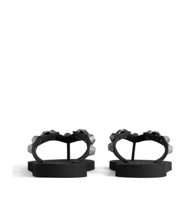 Balenciaga Cagole Stud Embellished Sandals - Black