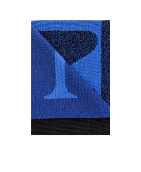 LANVIN Logo-intarsia Knitted Finished Edge Scarf