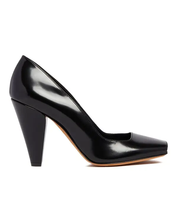 Khaite Cedar Square Toe Patent Pumps - Green