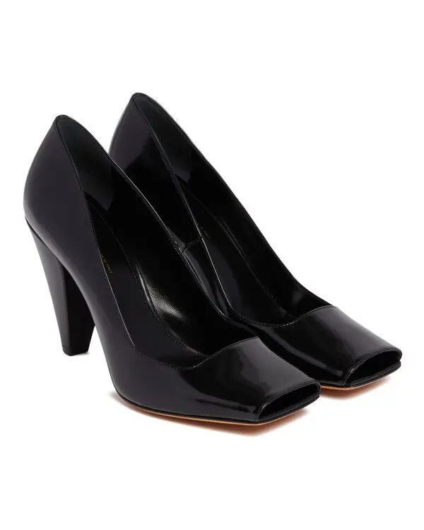Khaite Cedar Square Toe Patent Pumps - Green