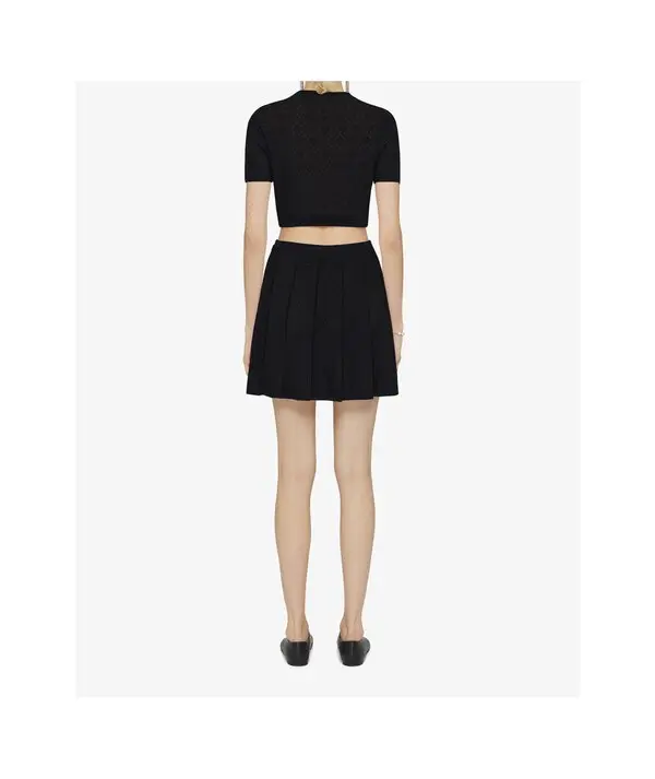 Givenchy Monogram 72 Jacquard Pleated Mini Skirt - Black