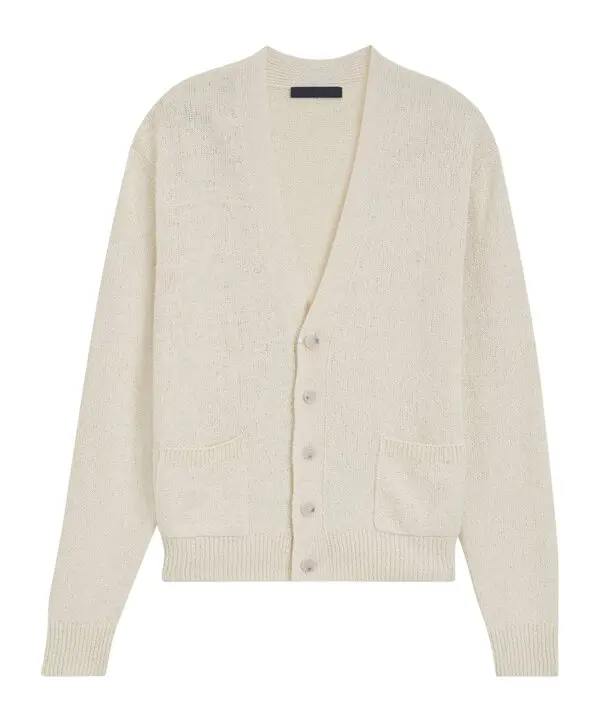 Hugo Boss V-neck Button Cardigan - Natural