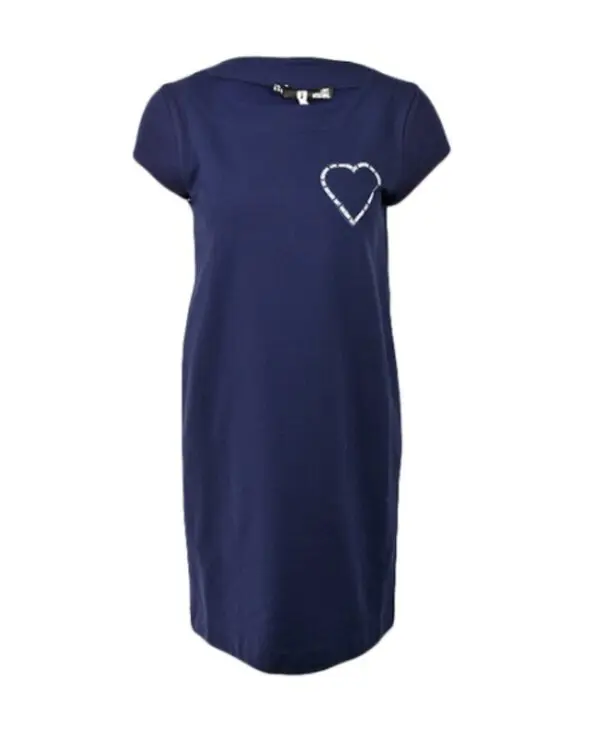 Moschino Heart Embellished Short Sleeve Dress