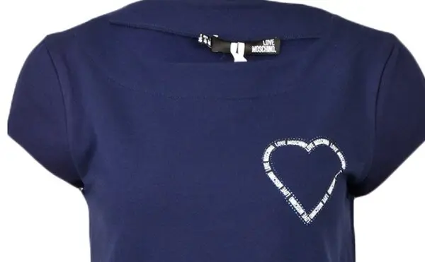 Moschino Heart Embellished Short Sleeve Dress