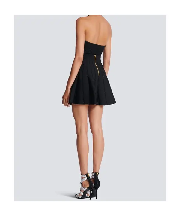 Balmain Sparkly Flared Knit Skirt