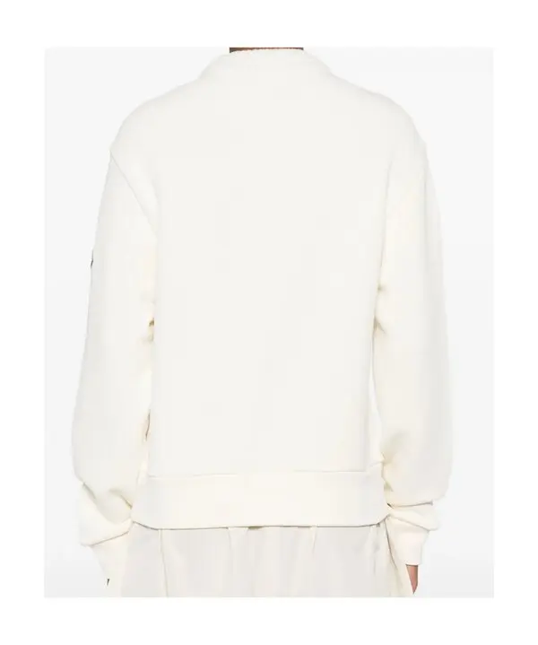 Moncler Logo Patch Crewneck Sweatshirt - White