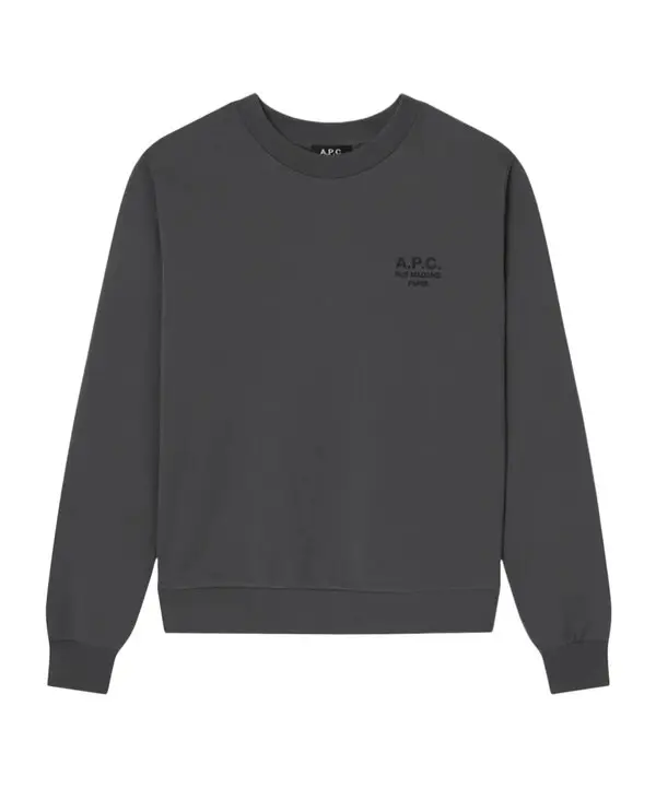 A.p.c. Logo Embroidered Crewneck Sweatshirt - Black
