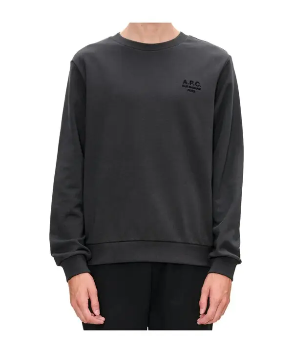 A.p.c. Logo Embroidered Crewneck Sweatshirt - Black