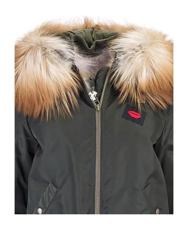 MR  MRS ITALY Mr & Mrs Italy Patchwork Bomber Parka With Fur Trim