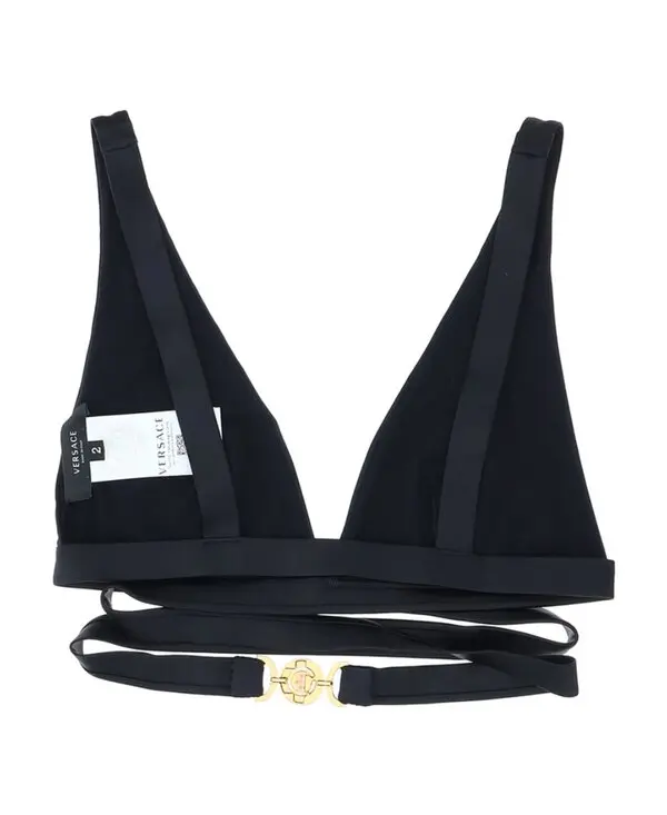 Versace Logo Embellished Bikini Top