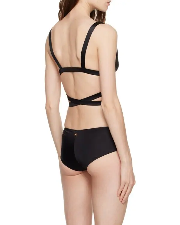 Versace Logo Embellished Bikini Top