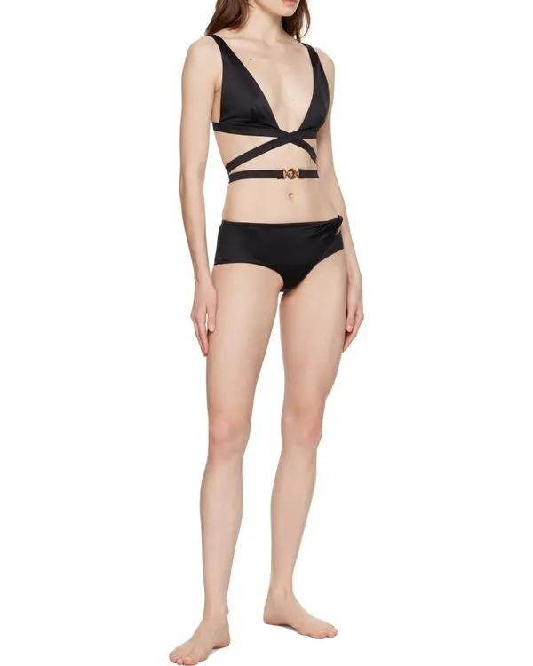 Versace Logo Embellished Bikini Top