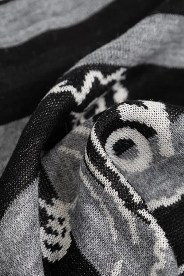 Moschino Striped Logo Intarsia Scarf