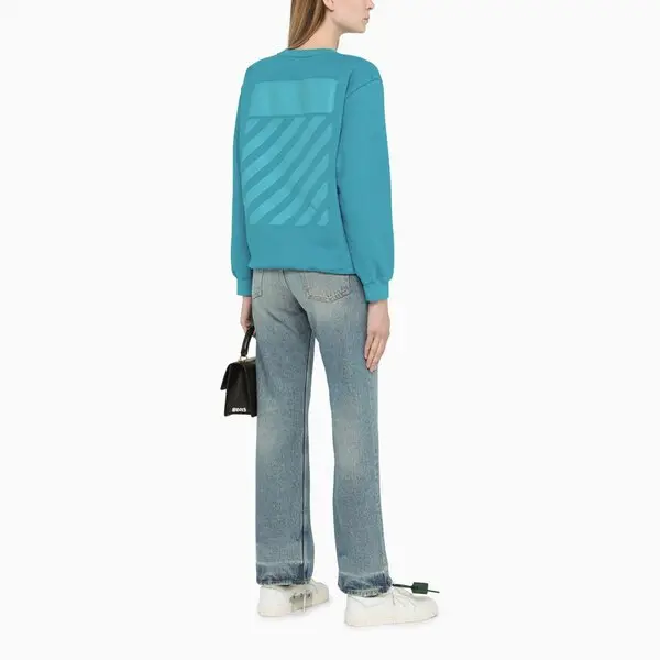 Off-White Diag-stripe Print Sweatshirt - Blue