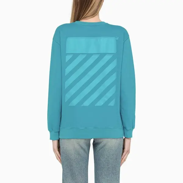 Off-White Diag-stripe Print Sweatshirt - Blue