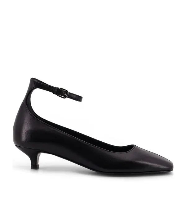 TOTEME Square-toe Ankle Strap Pumps - Black