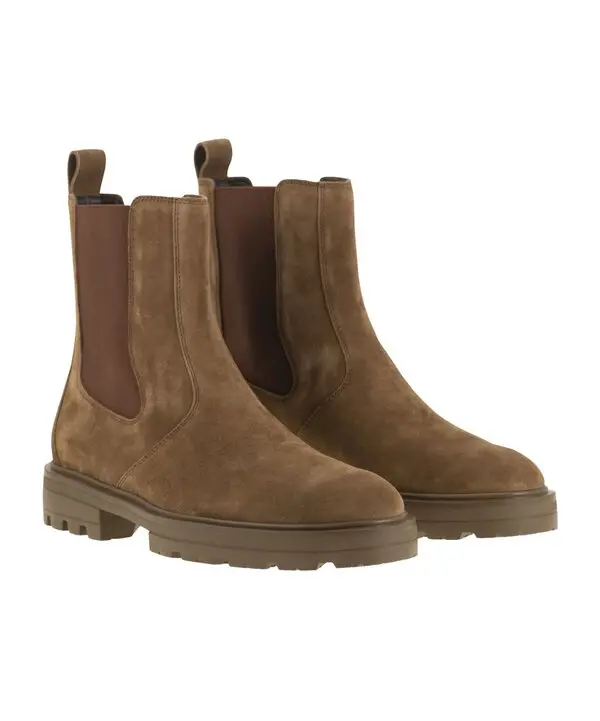 Hogan H673 Suede Chelsea Ankle Boots