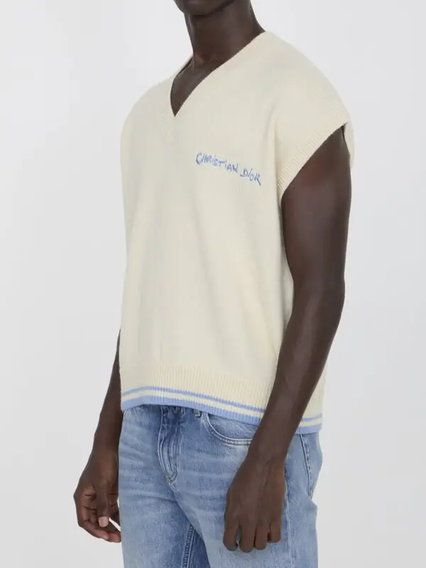 Dior Logo Embroidered V-neck Vest
