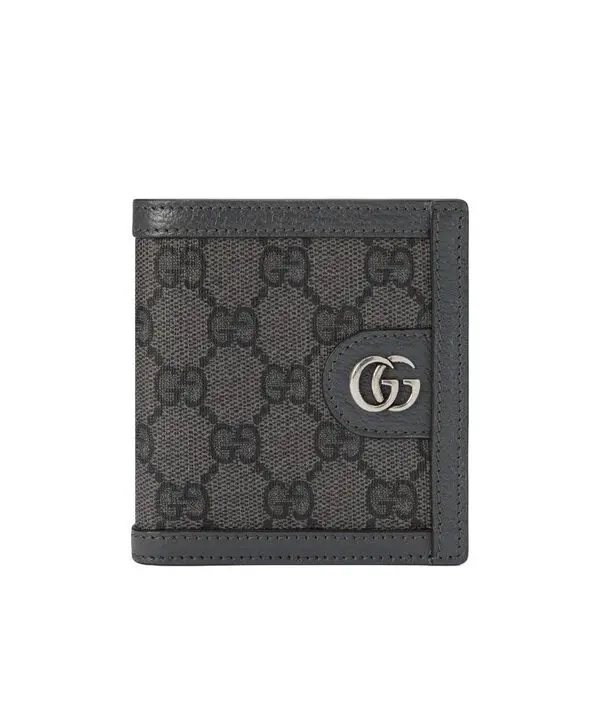Gucci Ophidia Logo Plaque Bifold Wallet - Black