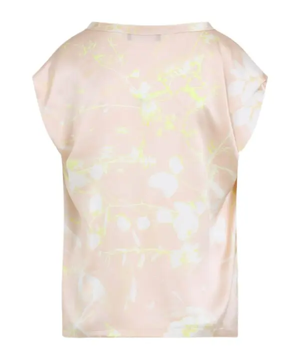 Fabiana Filippi Sleeveless Printed Satin Top - Nude
