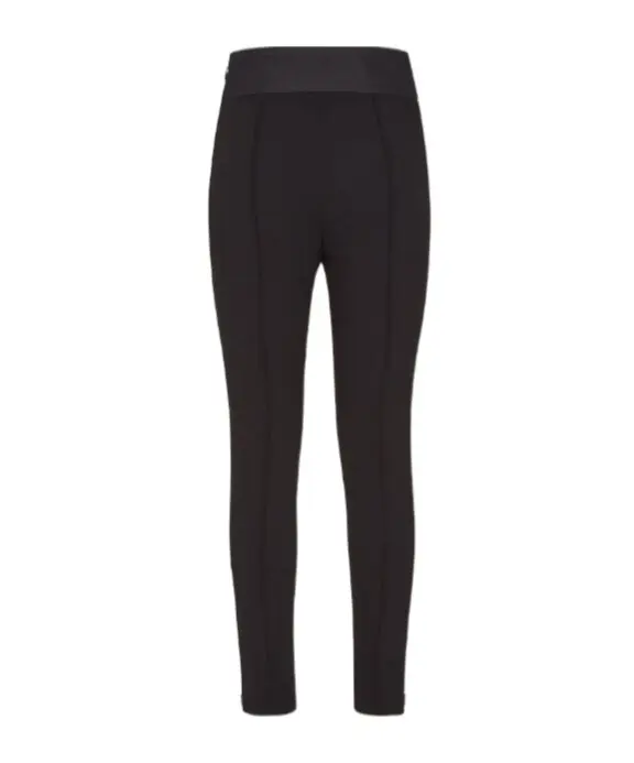 Fendi Wool Cadi Leggings With Embroidered Logo