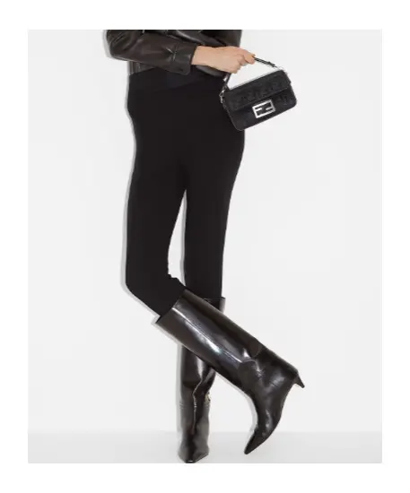 Fendi Wool Cadi Leggings With Embroidered Logo