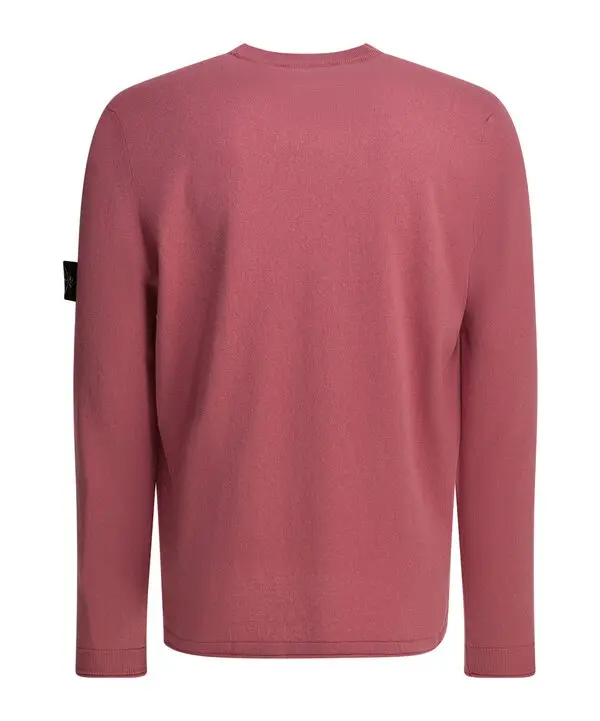 Stone Island Logo Patch Crewneck Jumper - Pink