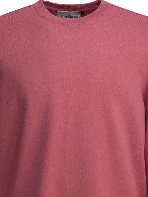 Stone Island Logo Patch Crewneck Jumper - Pink