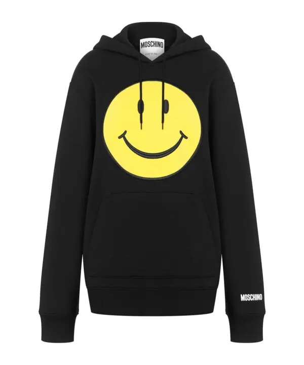 Moschino Smiley Print Drawstring Hoodie