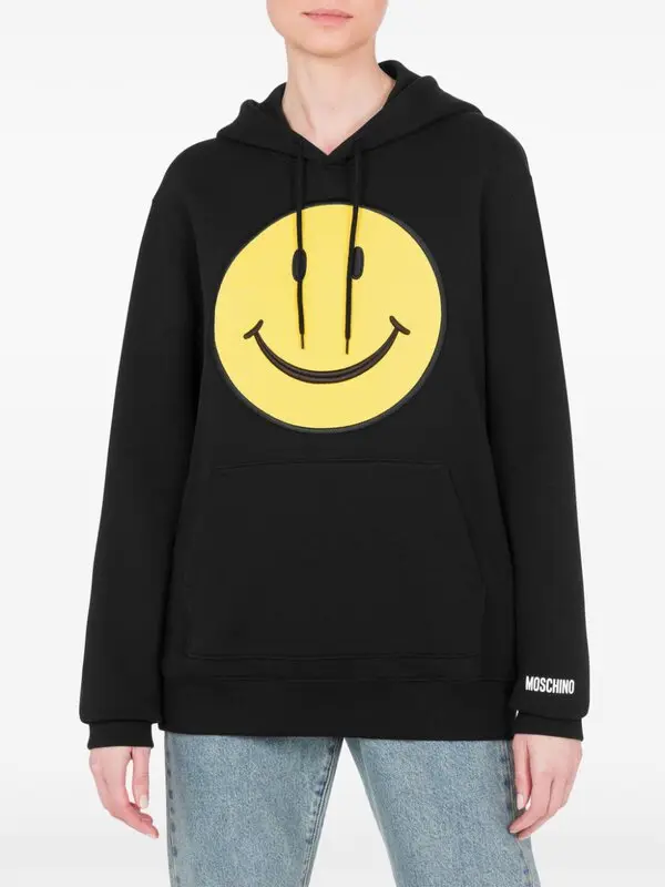 Moschino Smiley Print Drawstring Hoodie