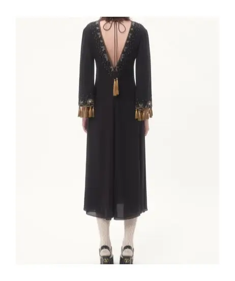 Valentino Garavani Embroidered Light Georgette Midi Dress