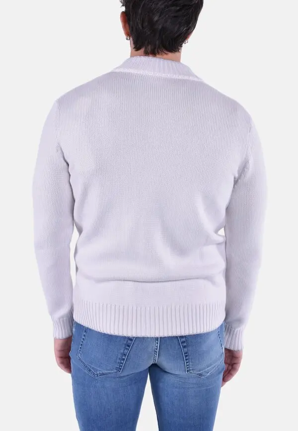 Eleventy Rib Knitted Cardigan With Contrasting Trim
