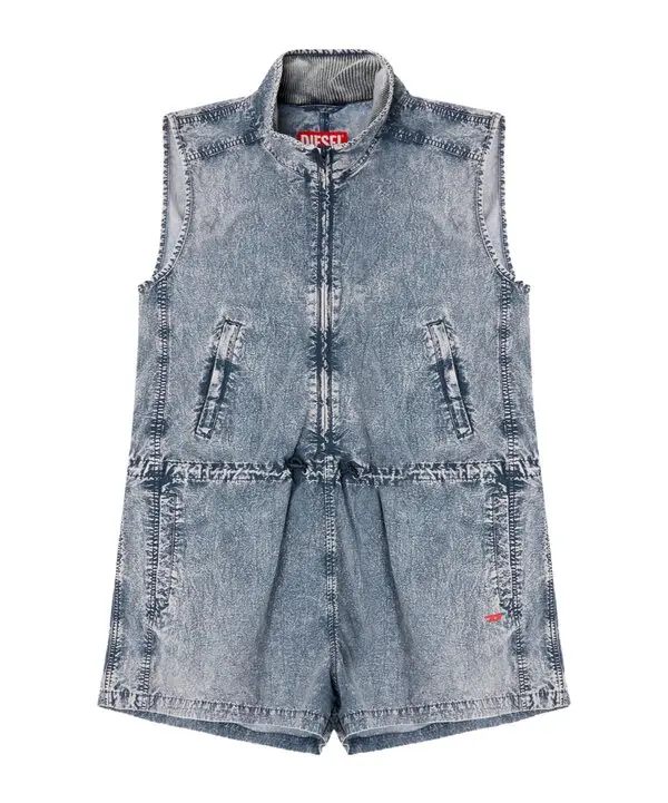 DIESEL® Sleeveless Denim Jumpsuit - Light Blue
