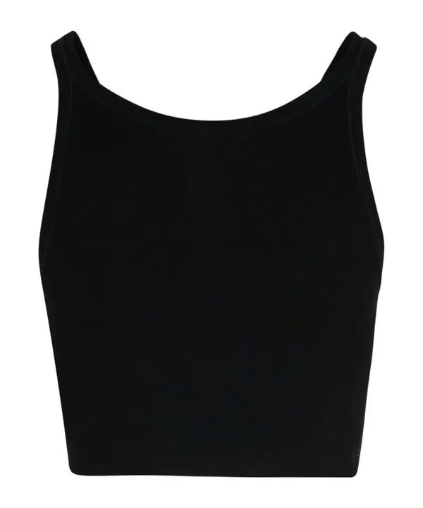 Palm Angels Logo Embroidered Cropped Top