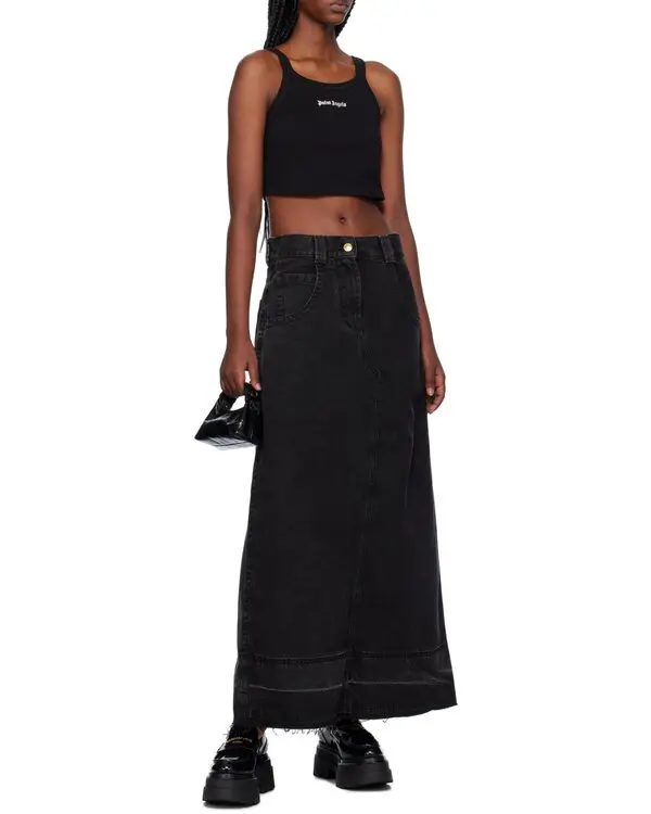Palm Angels Logo Embroidered Cropped Top