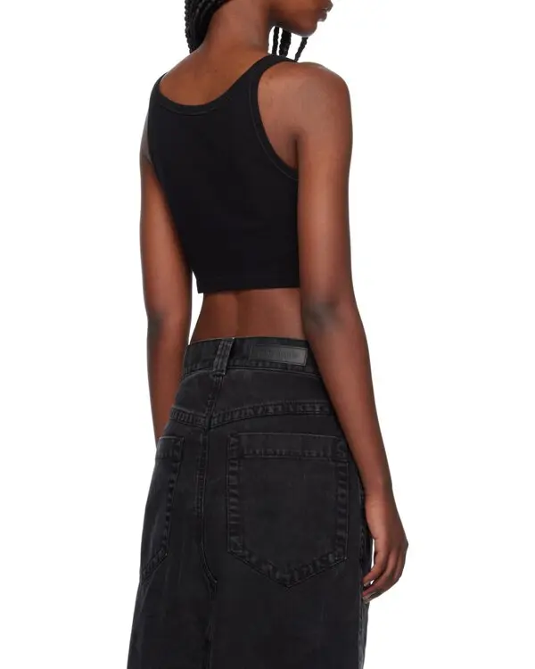 Palm Angels Logo Embroidered Cropped Top