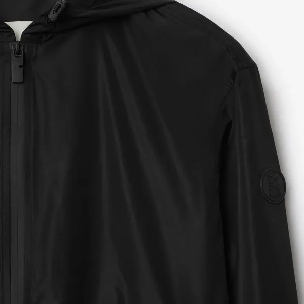 Burberry Logo Printed Zip-up Hooded Jacket