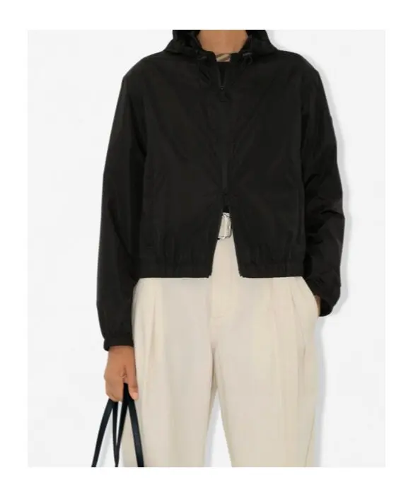 Burberry Logo Printed Zip-up Hooded Jacket