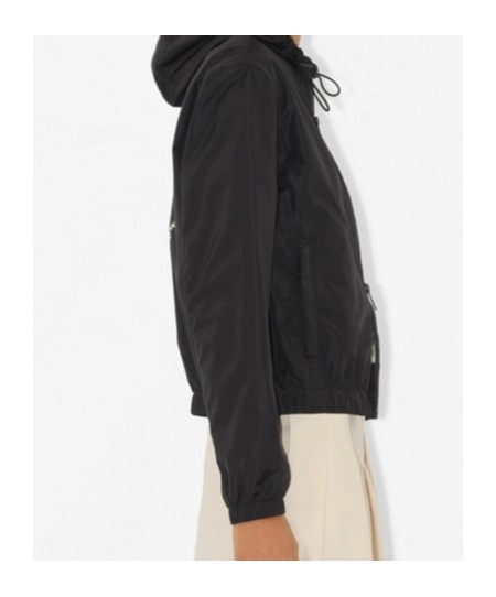 Burberry Logo Printed Zip-up Hooded Jacket