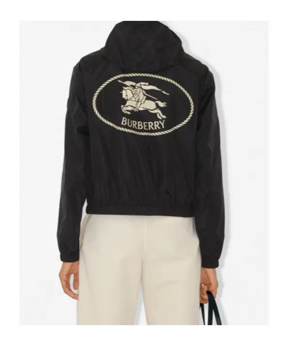 Burberry Logo Printed Zip-up Hooded Jacket
