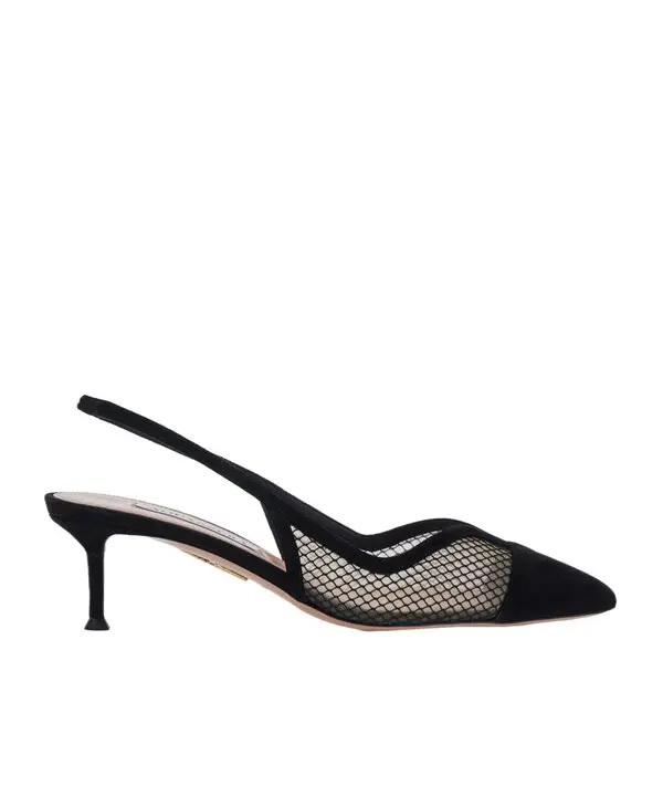 AQUAZZURA Gia Mesh Sling Pumps - Black