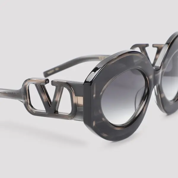Valentino Garavani Logo Oval Sunglasses - Black