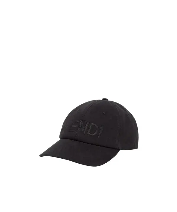 Fendi Logo Embroidered Baseball Cap - Black