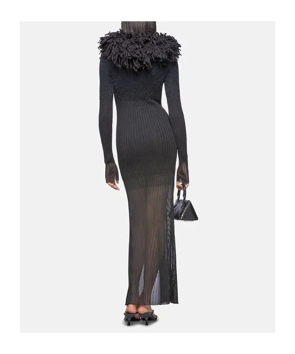 Attico Long Sleeve V-neck Maxi Dress
